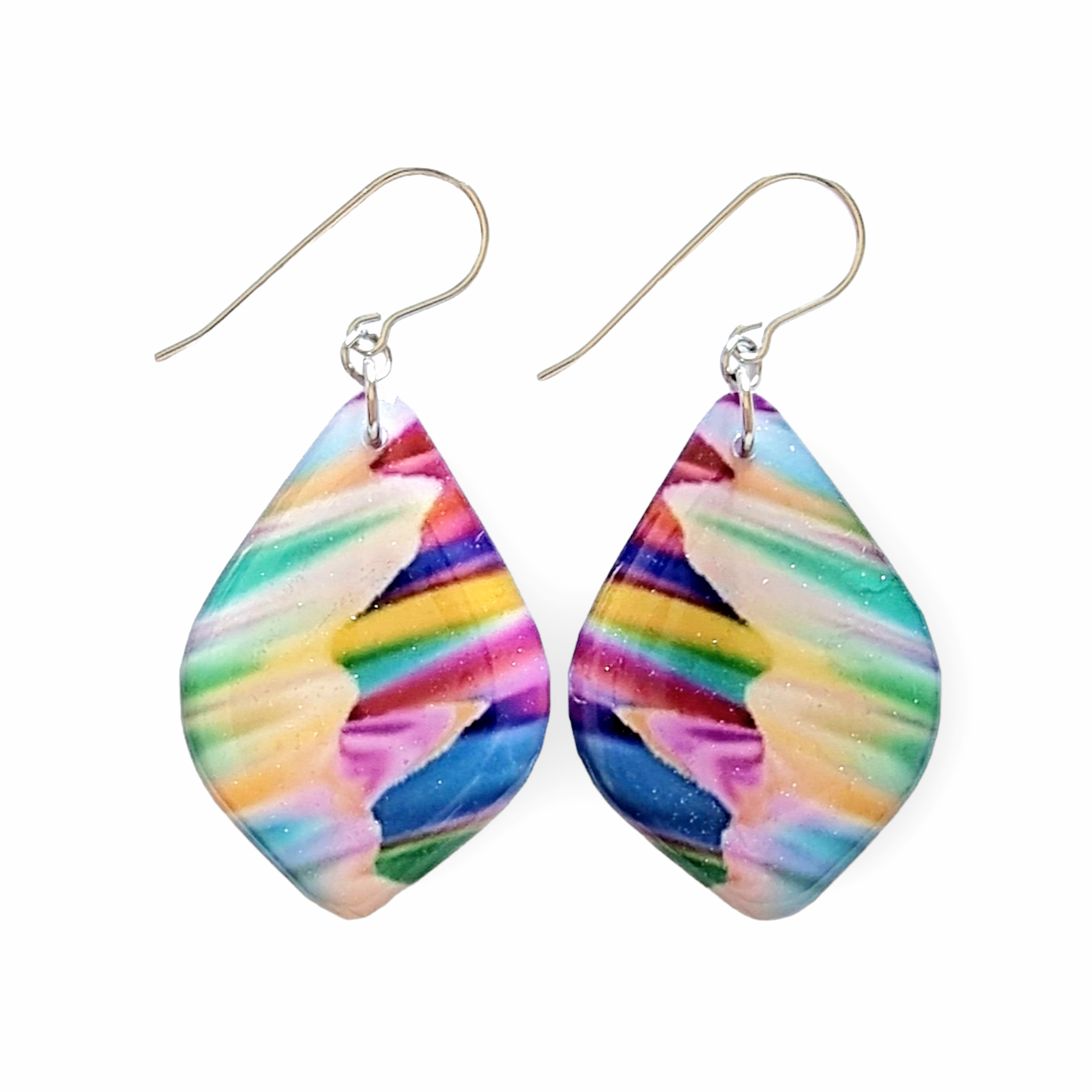 Rainbow Diamond Shape Earrings | Petals - Simply Vivid