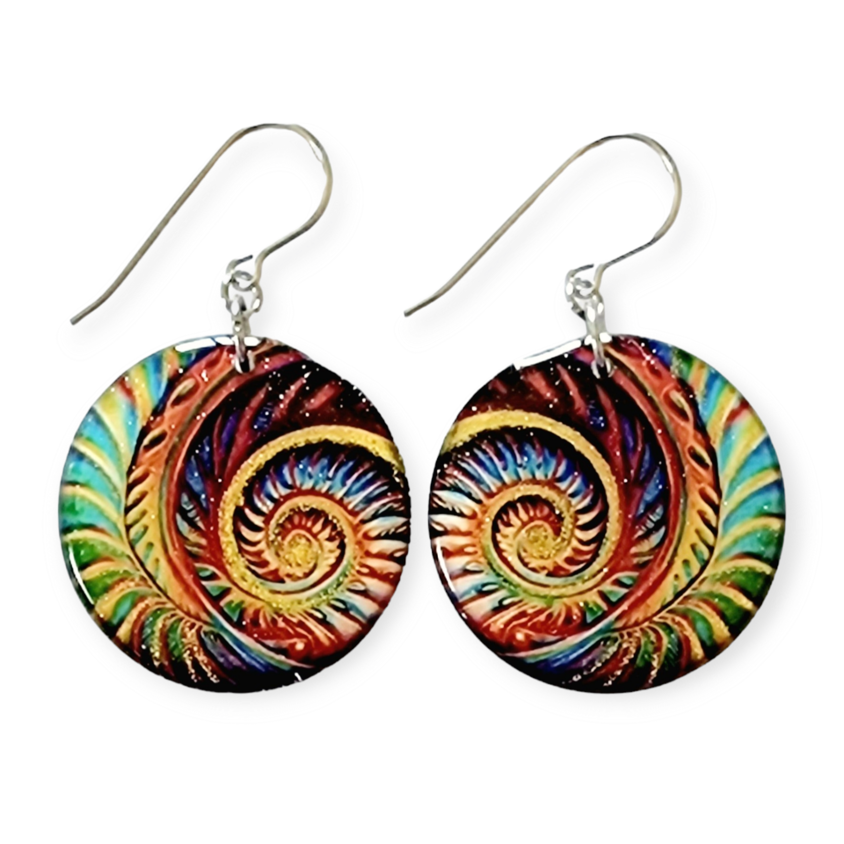 Spiral Shell Design Earrings | Nautilus II - Simply Vivid